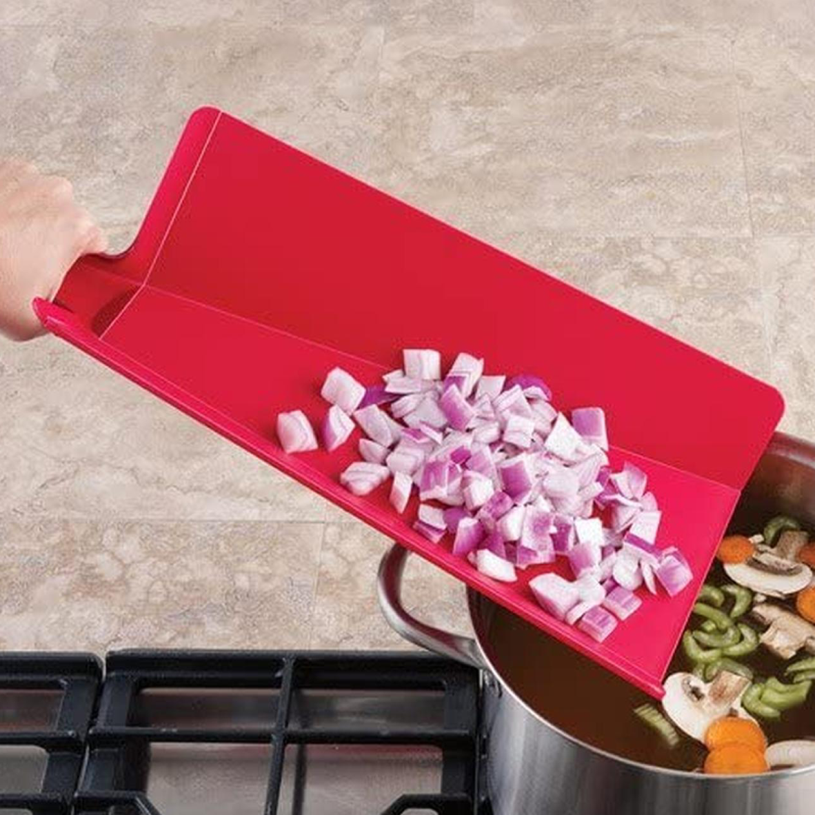Chop2Pot™ Plus Folding Chopping Board Large - Red – ICONOMY