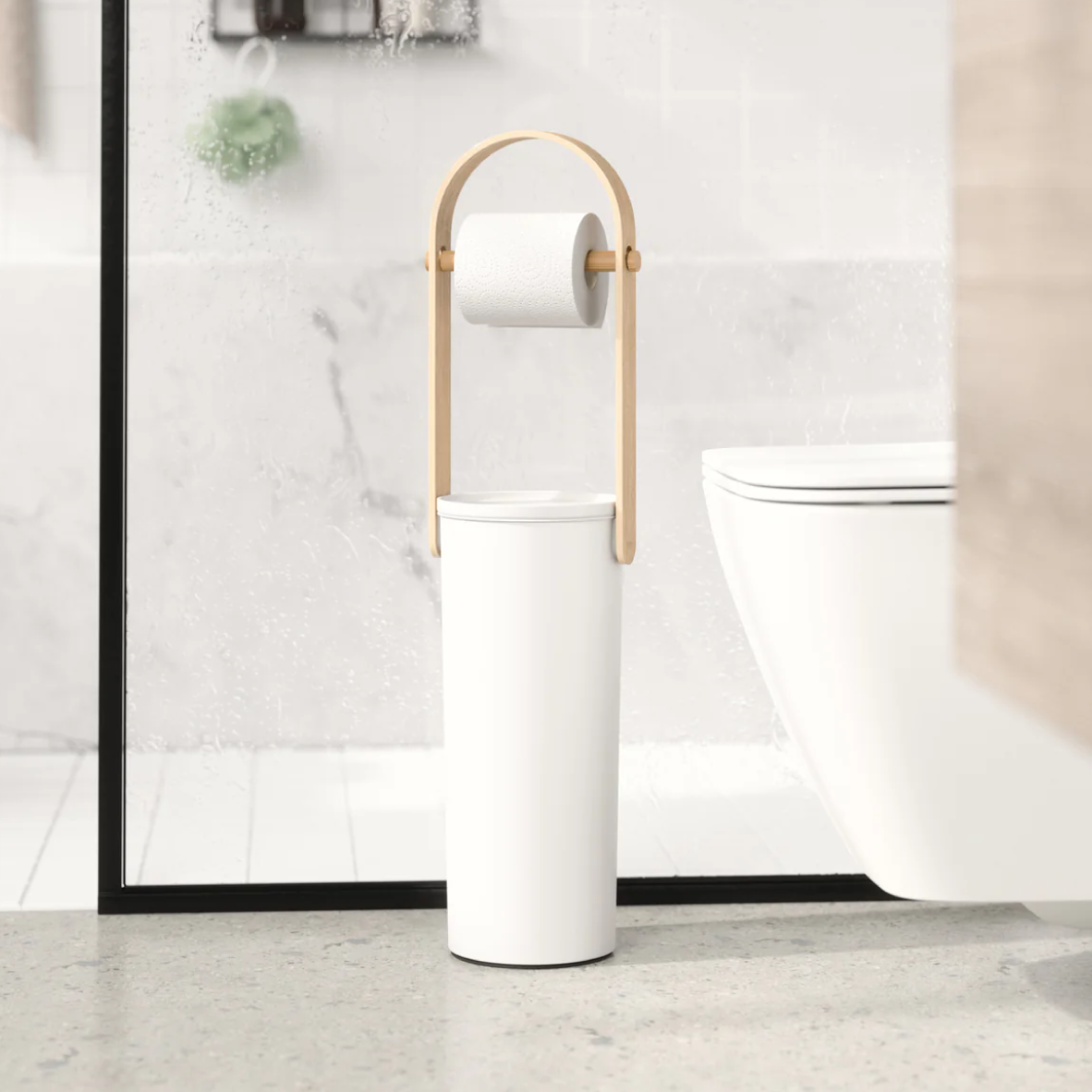 Bellwood Toilet Paper Stand - White & Natural – ICONOMY